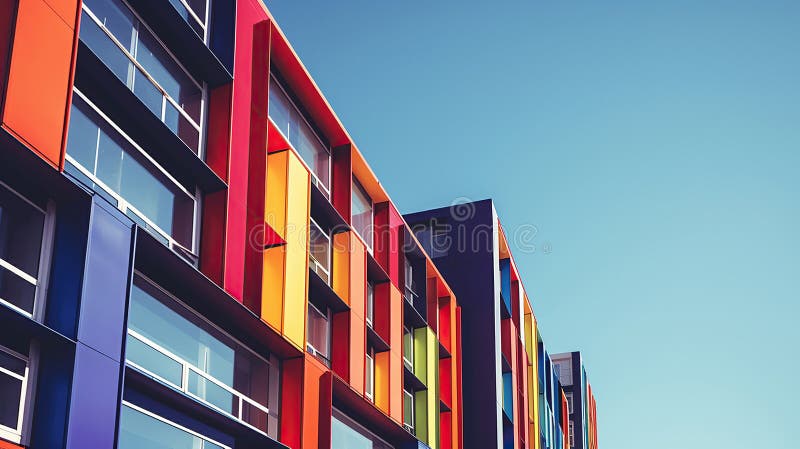 Modern Buildings in Bold Colors. Generative Ai Stock Illustration ...