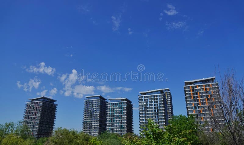 Modern Buildings in Bucharest - Street Architecture Stock Image - Image ...