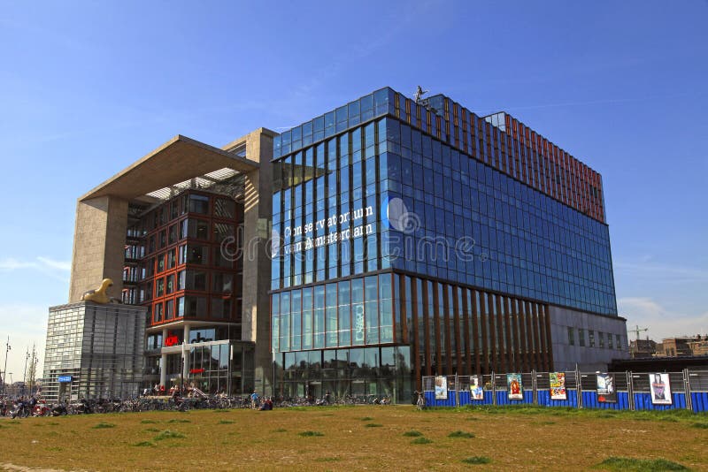 Modern Buildings of Conservatory and Library, Amsterdam Editorial ...