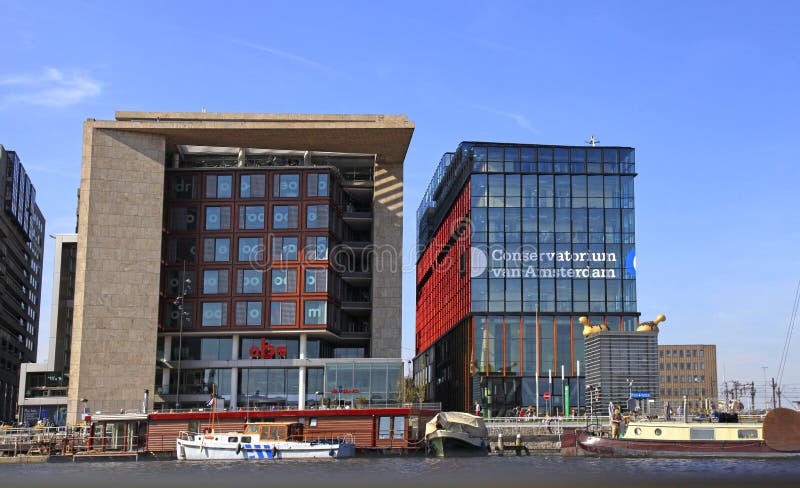 Modern Buildings of Conservatory and Library, Amsterdam Editorial Image ...