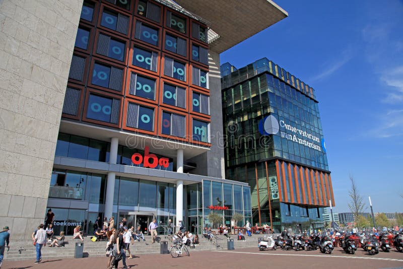 Modern Buildings of Conservatory and Library, Amsterdam Editorial Stock ...