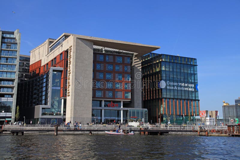 Modern Buildings of Conservatory and Library, Amsterdam Editorial Photo ...