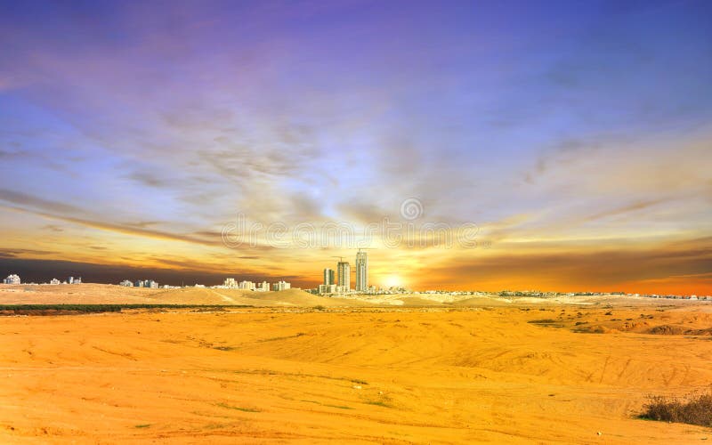 Modern Buildings in the Desert Stock Photo - Image of beautiful ...
