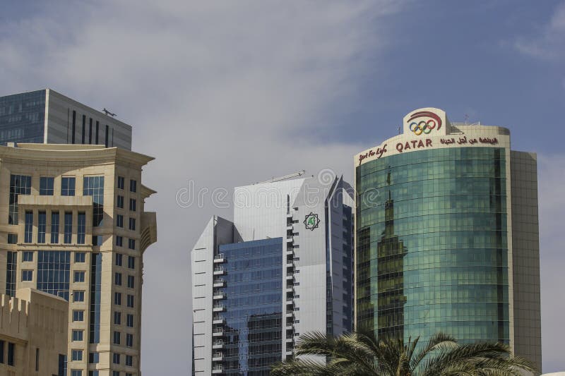 Modern buildings in Doha editorial stock image. Image of doha - 94956849