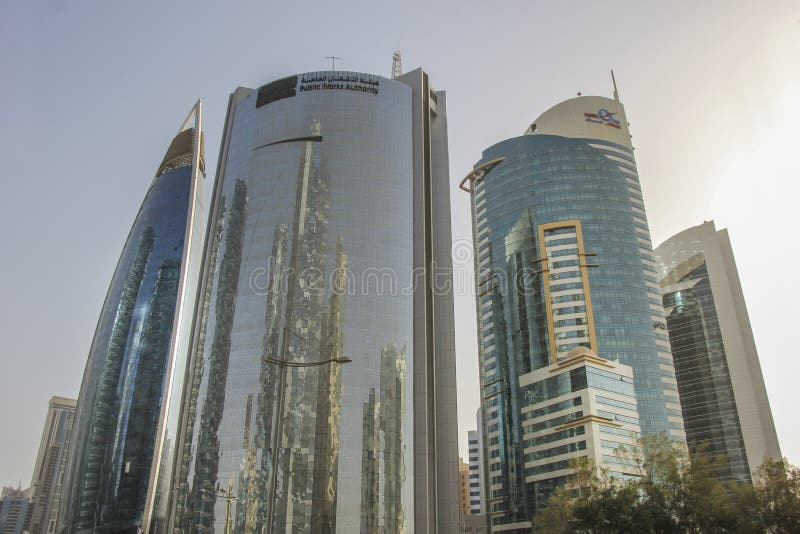 Modern buildings in Doha editorial photo. Image of building - 94976636