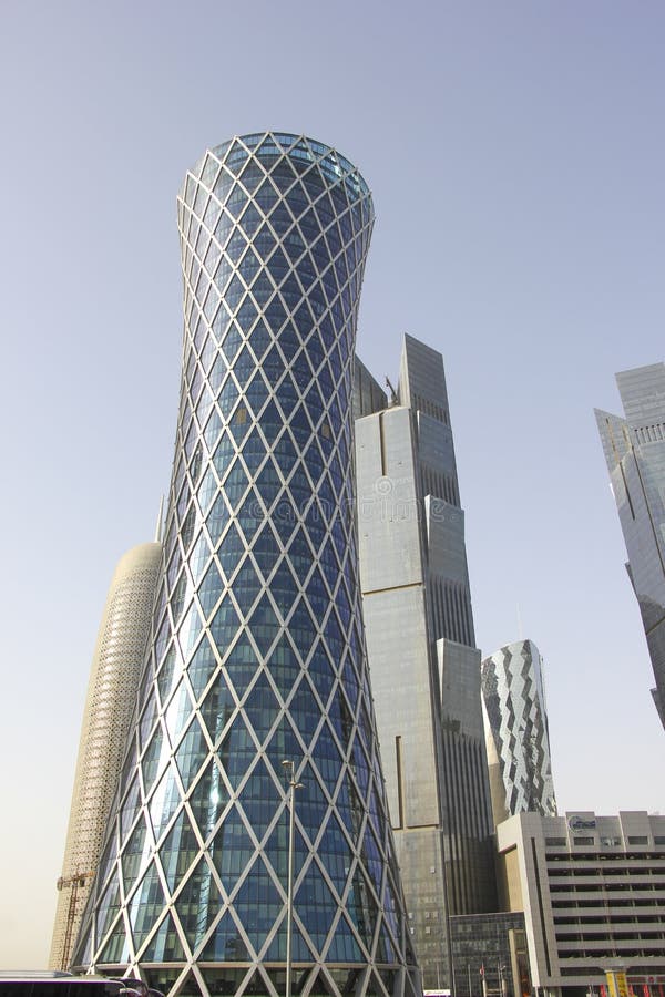 Modern buildings in Doha editorial photo. Image of purple - 95030086