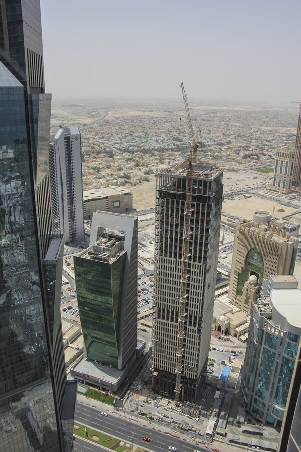 Modern buildings in Doha editorial stock image. Image of panorama ...