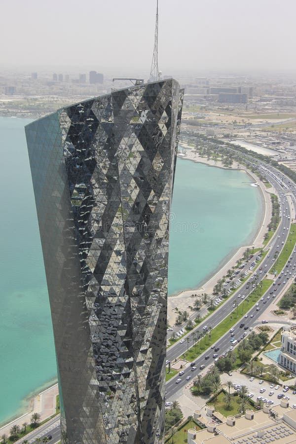 Modern buildings in Doha editorial image. Image of blue - 95103745