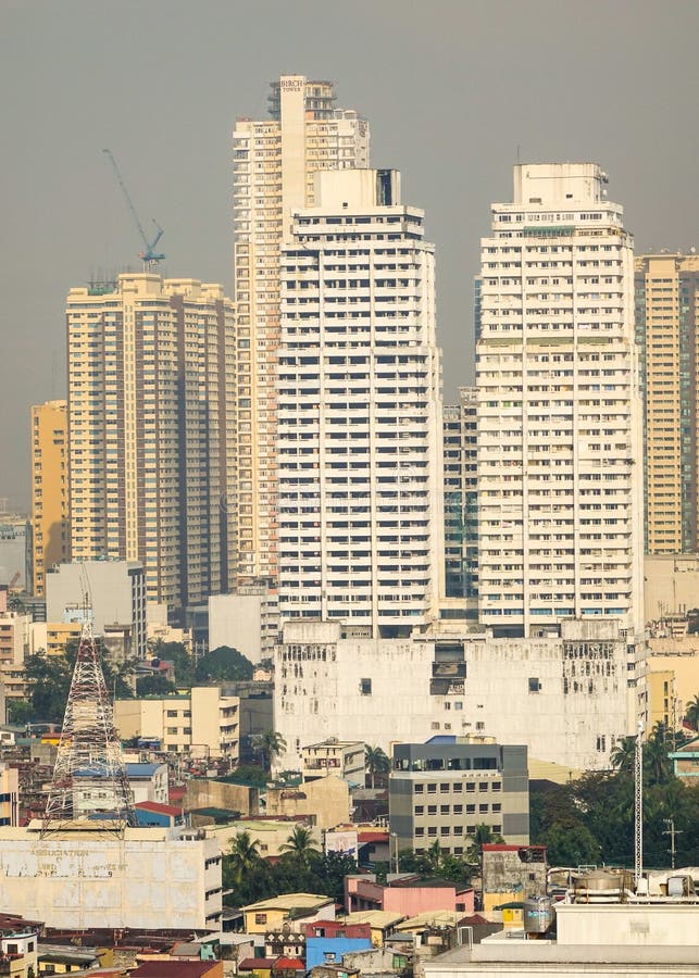 Modern Buildings Located at Manila City in Philippines Editorial ...