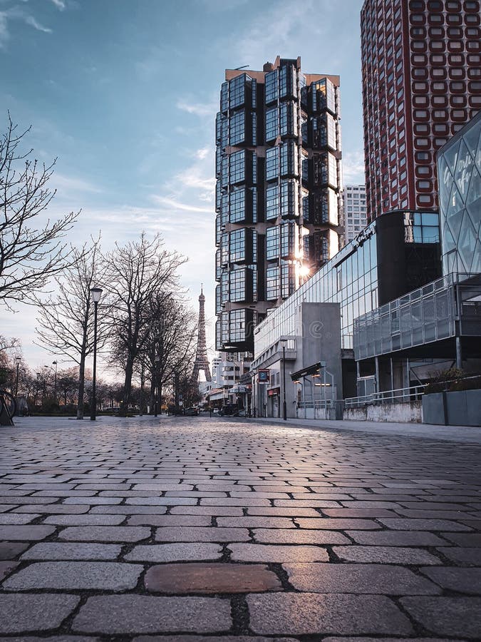 Modern Buildings in Paris, View from Low Angle Street Stock Photo ...