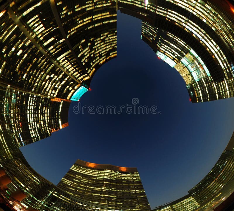 Modern buildings at sunset stock image. Image of digital - 12179097