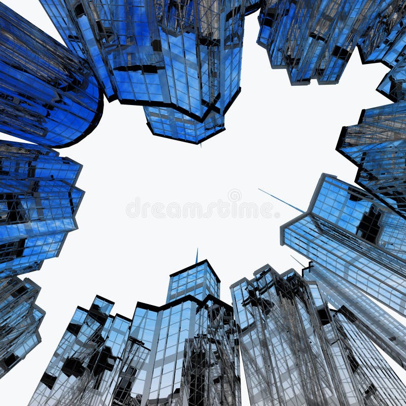 Modern Buildings, Surrounding Street Stock Illustration - Illustration ...