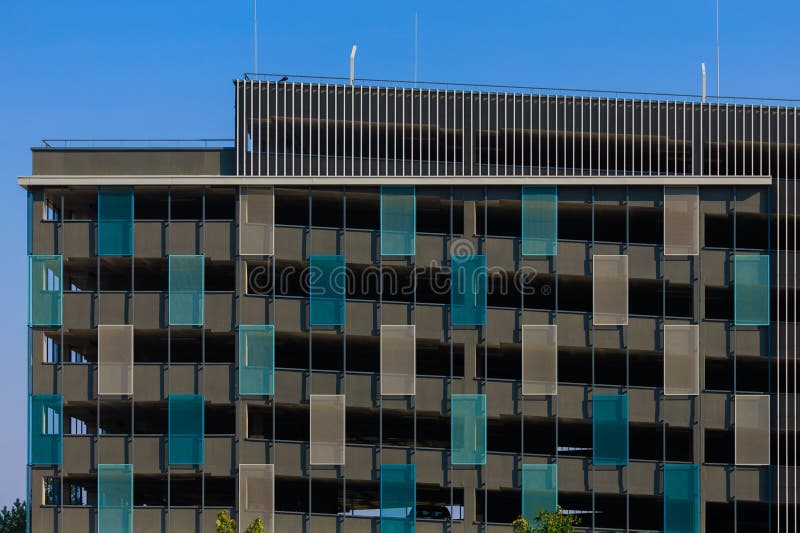 City View on a Sunny Day. Modern Buildings, Walls and Windows. Stock ...