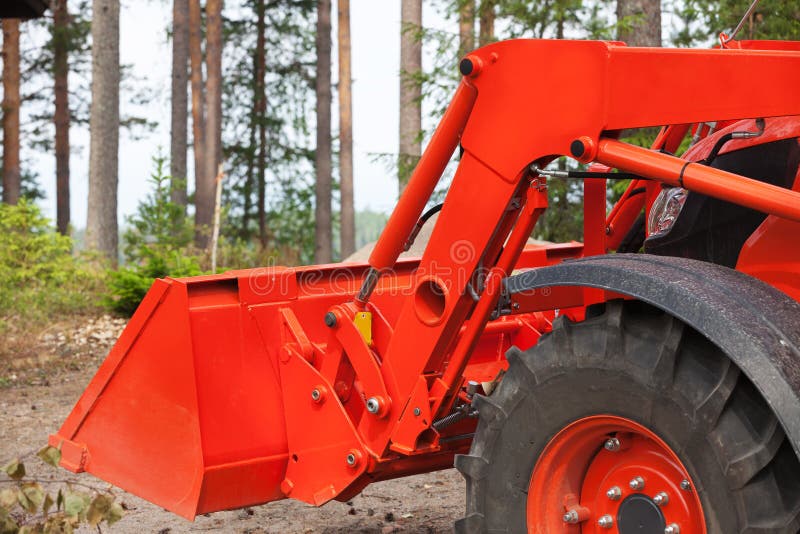Modern Bulldozer with Bucket Stock Photo - Image of machine, machinery ...