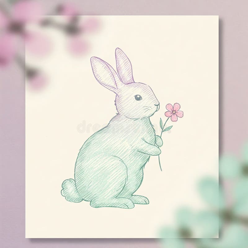Modern Bunny Illustration stock illustration. Illustration of delicate ...