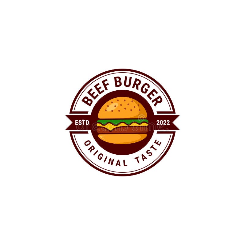 Modern Burger Logo Design Template Stock Illustration - Illustration of ...