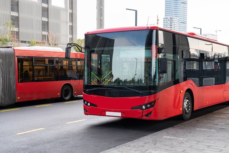 Modern Bus on the City Street. Stock Image - Image of transport, modern ...
