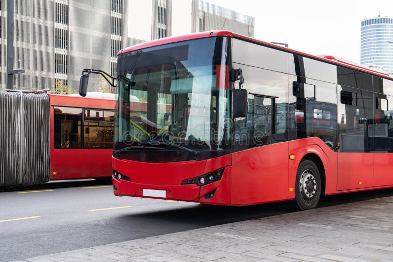 Modern Bus on the City Street. Stock Image - Image of modern, street ...