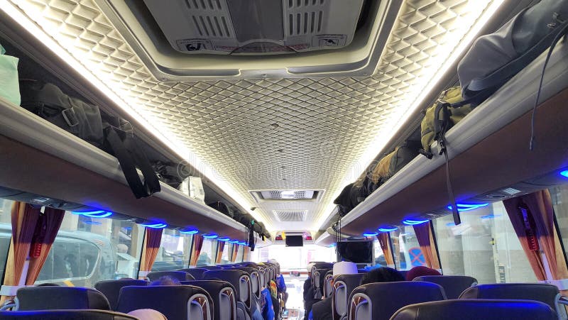 Neat Modern Bus Interior Suitable for Traveling Stock Image - Image of ...