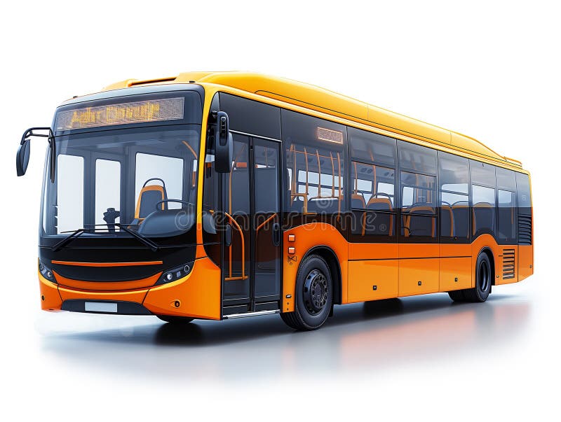Modern Bus Isolated on Transparent Background. 3d Render Image with ...