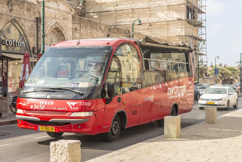 Modern Bus on the Main Street of Tel Aviv Editorial Image - Image of ...