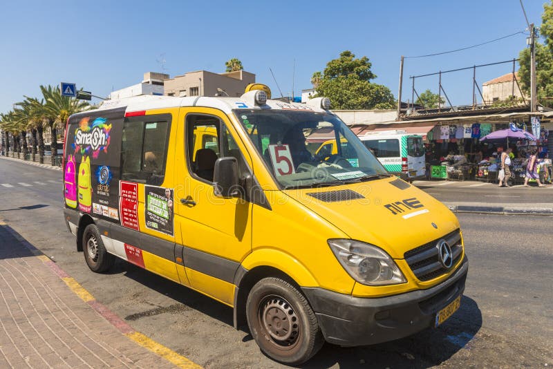 Modern Bus on the Main Street of Tel Aviv Editorial Stock Image - Image ...