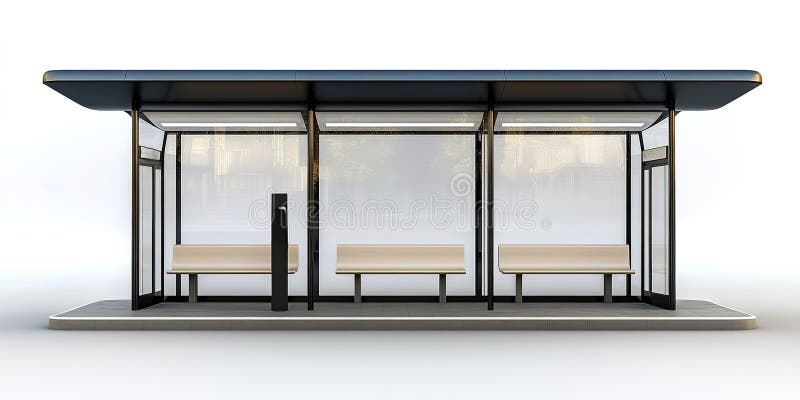 Modern Bus Stop Design Featuring Clean Lines and Spacious Seating in an ...