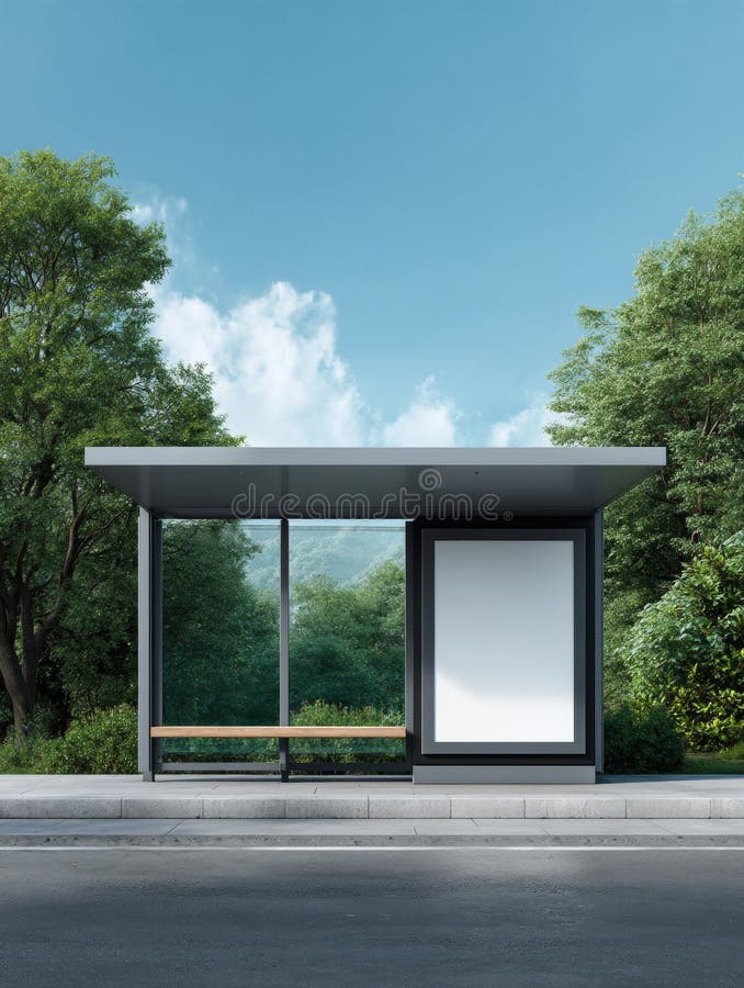 Modern Bus Stop stock photo. Image of transportation - 390071730