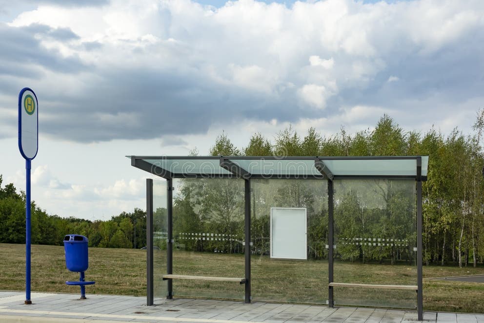 Modern Bus Stop stock image. Image of station, commute - 162242361
