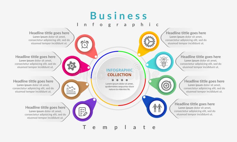 Realistic Circle Diagram Infographic. Modern Business Annual Report ...