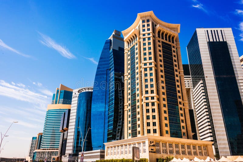 Modern Business Architecture of Downtown Doha, Qatar Editorial Stock ...