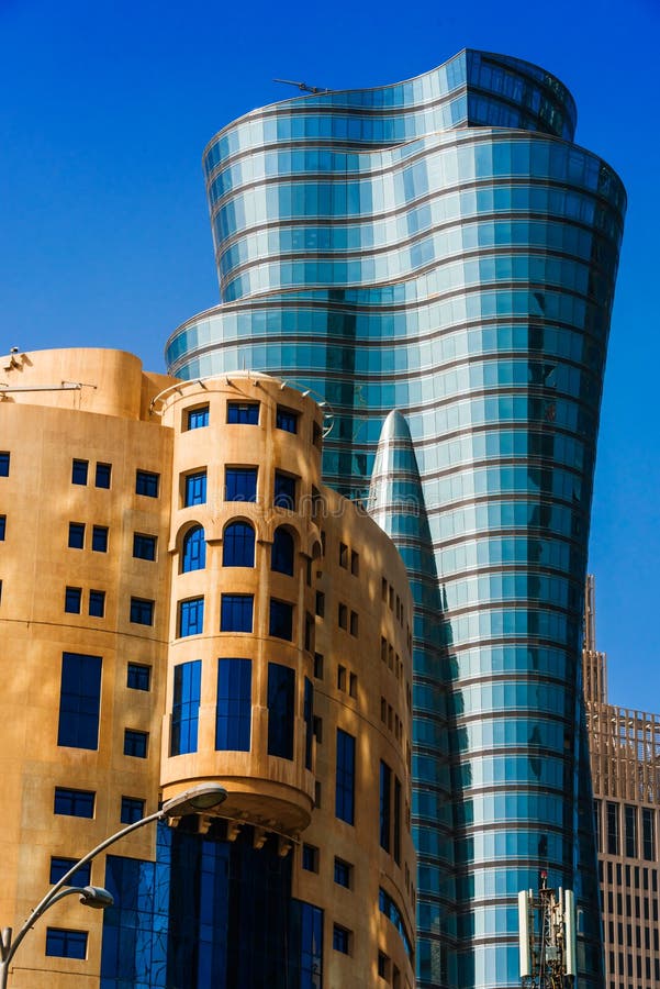 Modern Business Architecture of Downtown Doha, Qatar Editorial ...