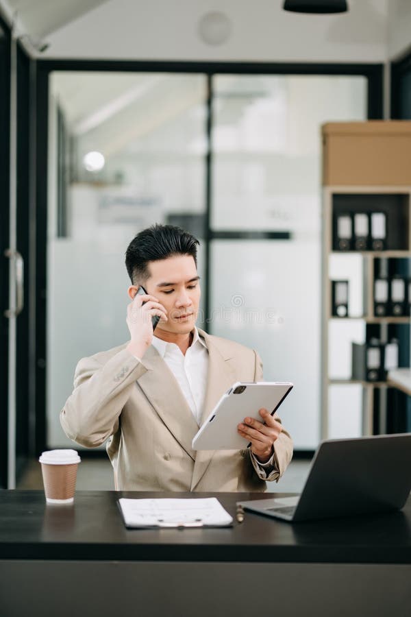 Modern Business Asian Man in the Modern Office with Copy Space Stock ...