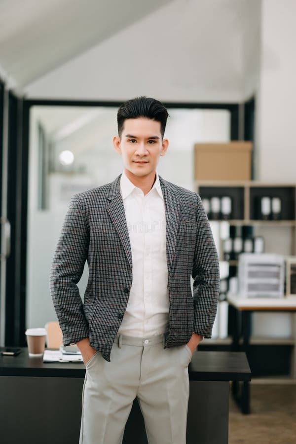 Modern Business Asian Man in the Modern Office with Copy Space Stock ...