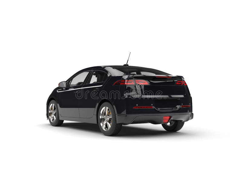 Modern Business Black Car - Rear View Stock Illustration - Illustration ...