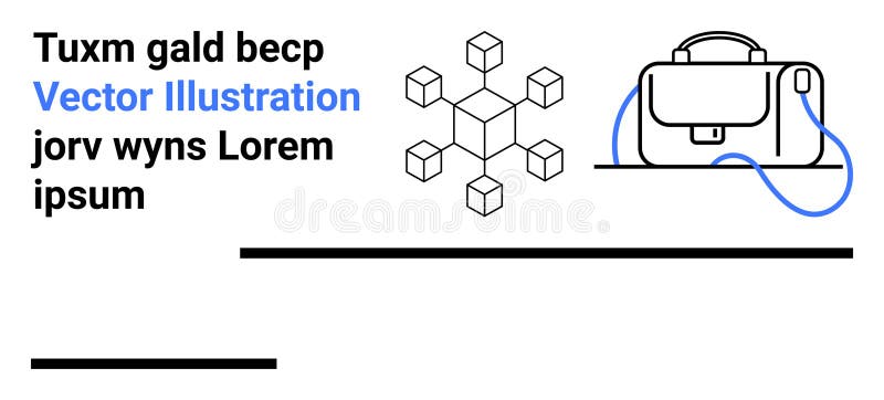 Modern Business Briefcase and Geometric Cube Design with Placeholder ...