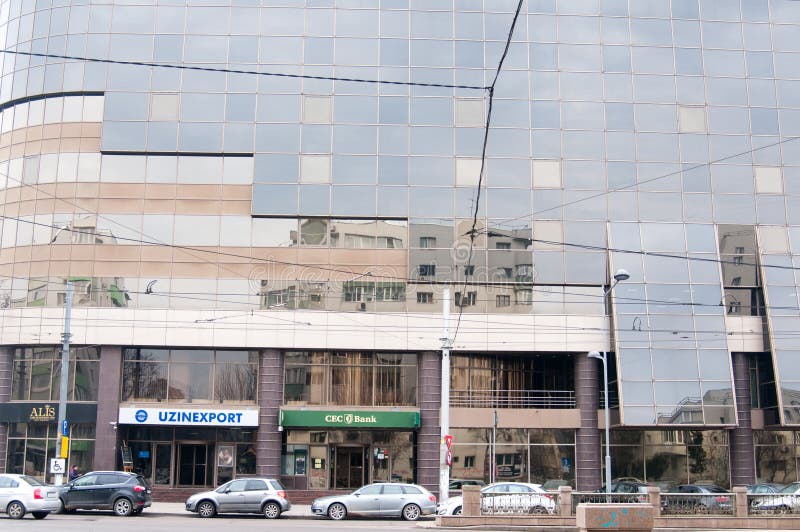 Modern business building editorial stock image. Image of business ...