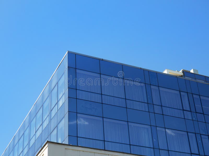 Modern Business Building - Dark Blue Tinted Glass Stock Image - Image ...