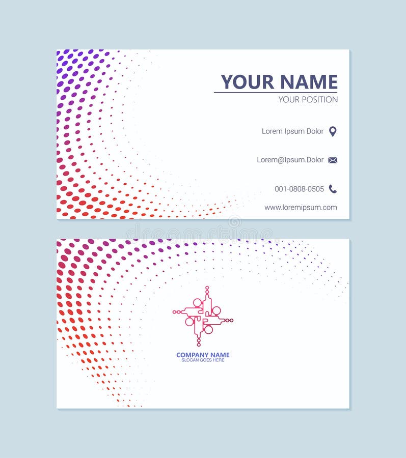 Modern Business Card Design with Abstract Dot Stock Vector ...