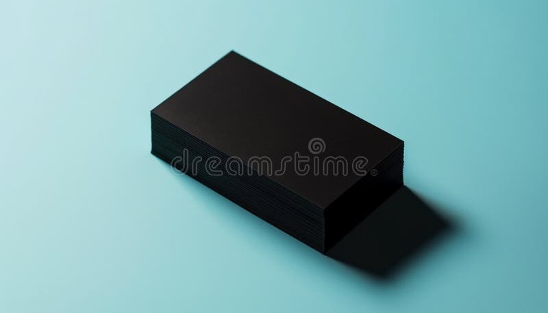 Modern Business Card Design on Empty Blue Cardboard Packet Stack ...