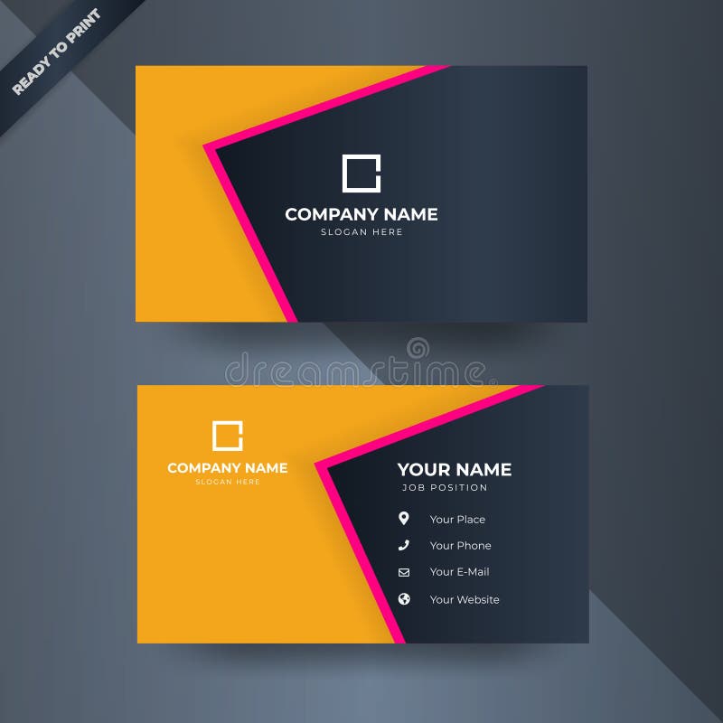 Modern Business Card Design Template with Awesome Design Stock Vector ...