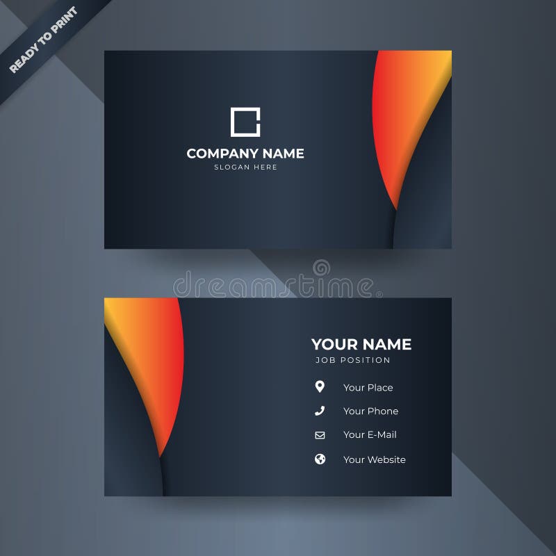 Modern Business Card Design Template with Awesome Color Stock Vector ...