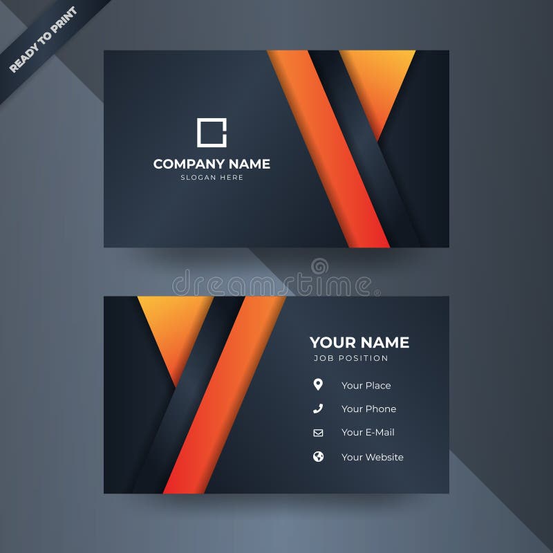 Modern Business Card Design Template with Awesome Color Stock Vector ...