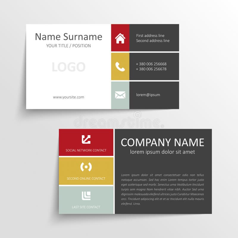 Modern Business Card Template with Flat User Interface Stock Vector ...