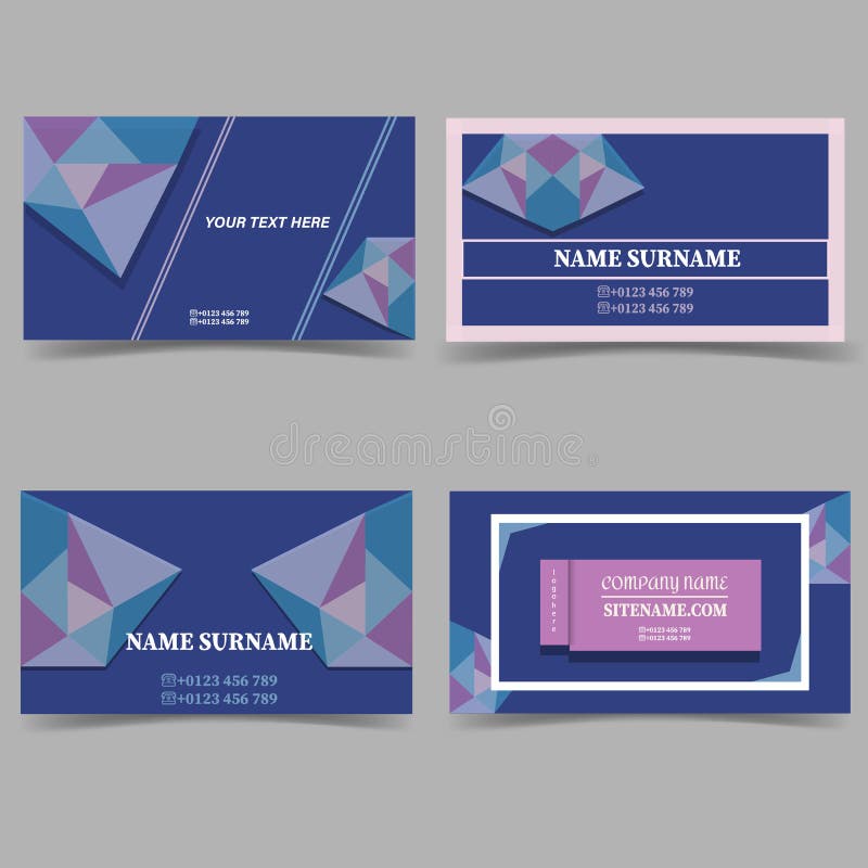 Modern Business Card Template Design with Abstract Geometric Pattern ...