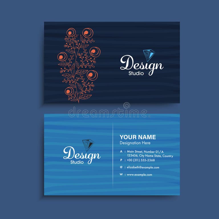 Modern Business Card Template with Double-Side for Design Stock ...