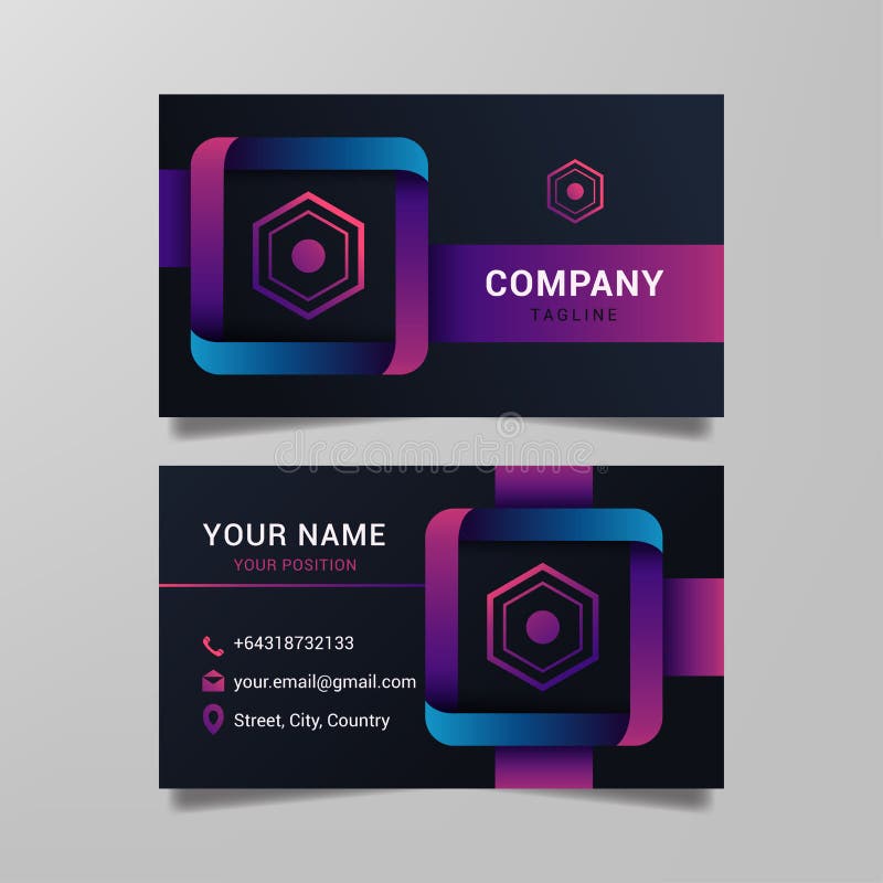 Modern Business Card Template with Gradient Color Vector Stock Vector ...