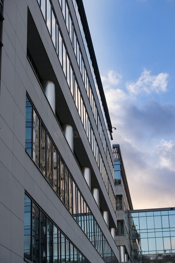 Modern Business Center Office Stock Image - Image of district, glass ...