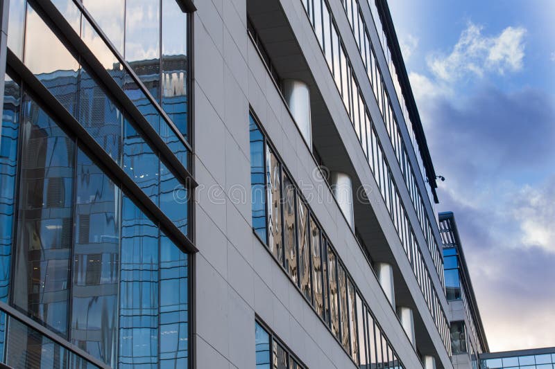 Modern Business Center Office Stock Image - Image of district, glass ...