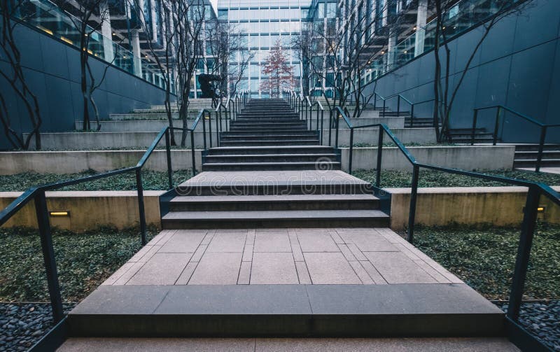 Modern Business Center Stairs As a Architecture Element. Stock Photo ...